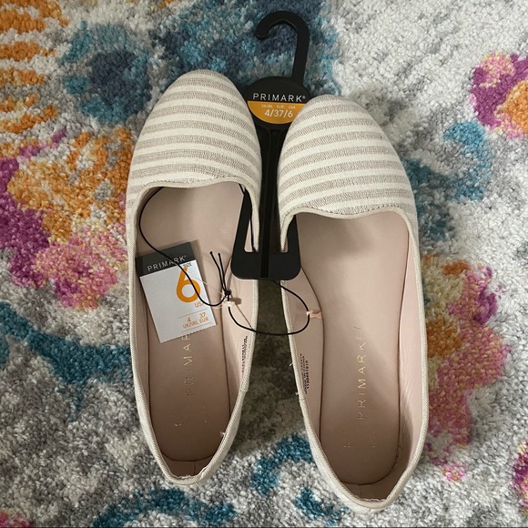 Primark | Shoes | Nwt Tan Striped Ballerina Flats | Poshmark